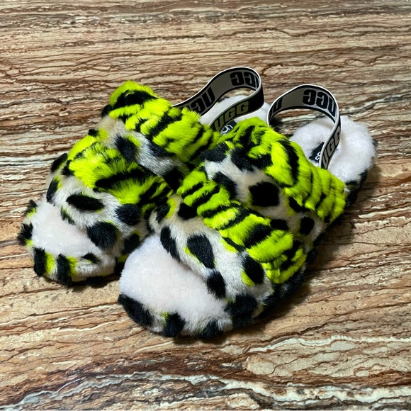 UGG | Shoes | Ugg Animalia Neon Fluffy Sandal | Poshmark